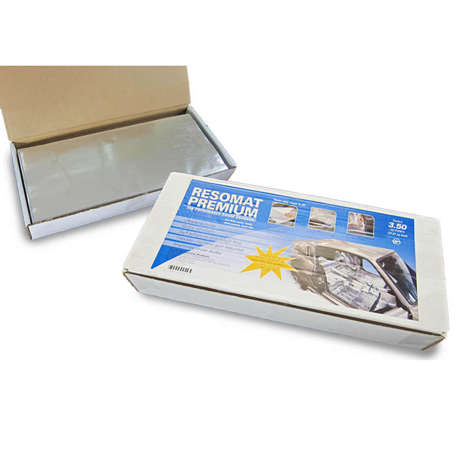 Resomat Car Sound Deadener Kit Heat Proof Adhesive Silver Foil No Butyl ...