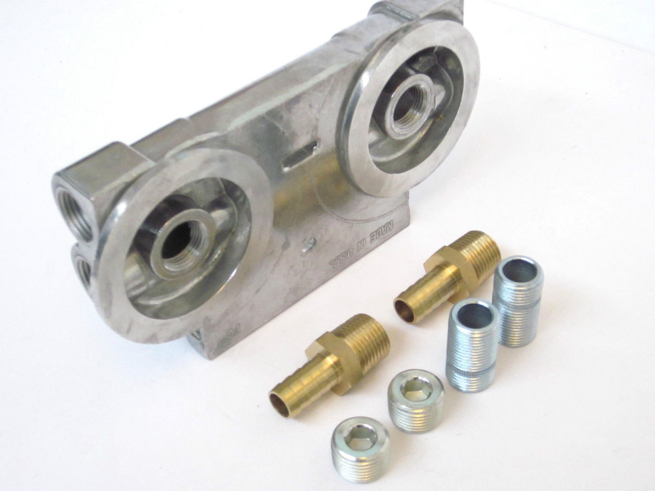 New Universal Twin Dual Remote Oil Fuel Filter Mount Racing Relocation ...