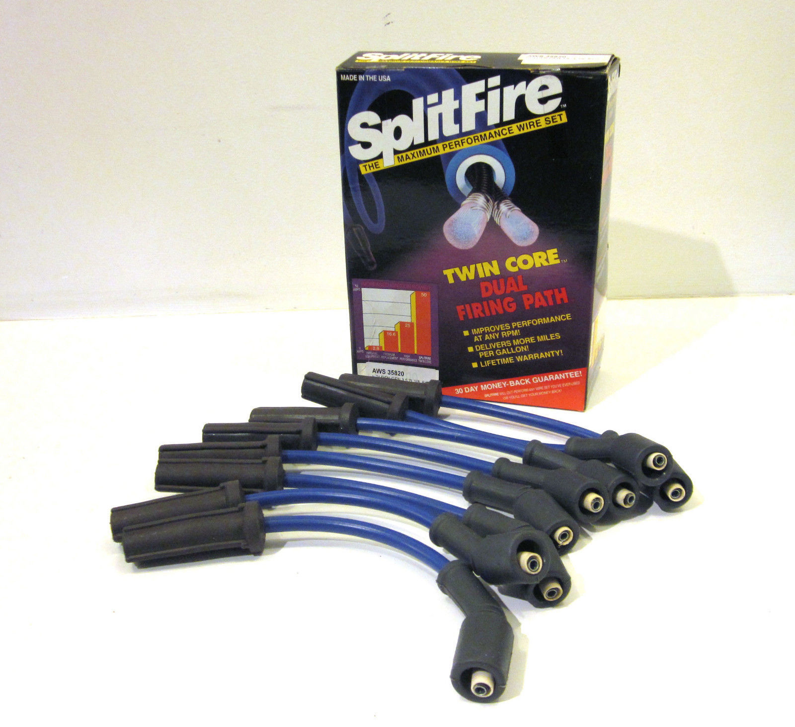 Splitfire Twin Core 8mm Racing Ignition Spark Plug Leads LS1 Gen III 5 ...