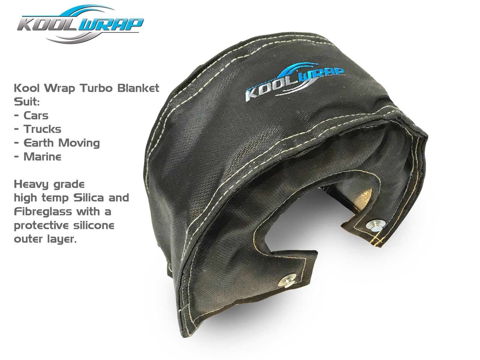 BLACK T4 TURBO BLANKET PLUS 7.5m WRAP & Ties Heat Shield Beanie Cover ...