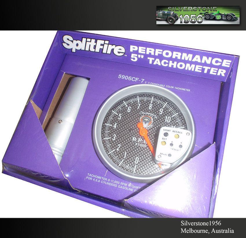 Splitfire 5" TACHO 11,000 RPM Tachometer Shift Light, Memory Recall ...