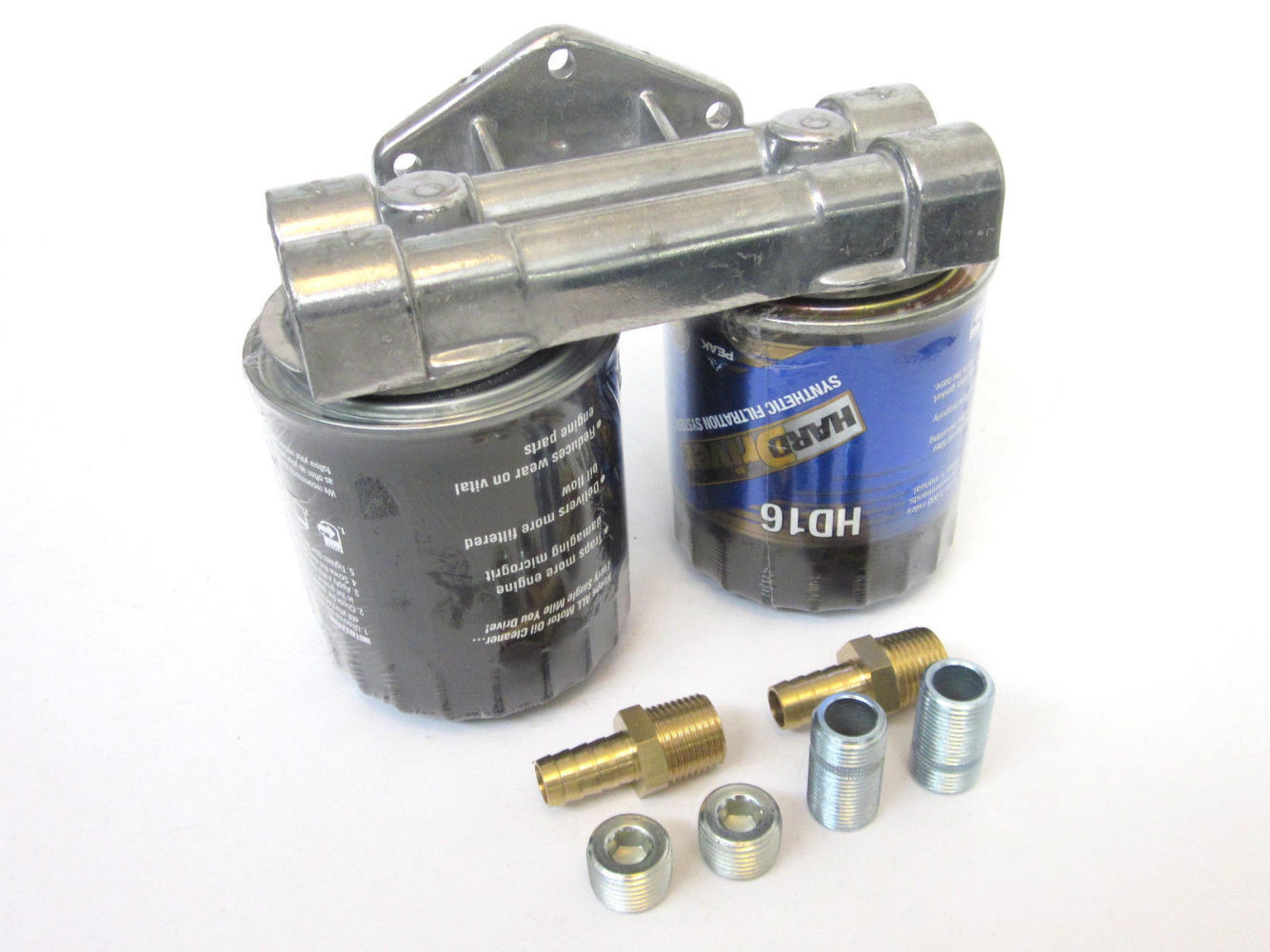 New Universal Twin Dual Remote Oil Fuel Filter Mount Racing Relocation ...