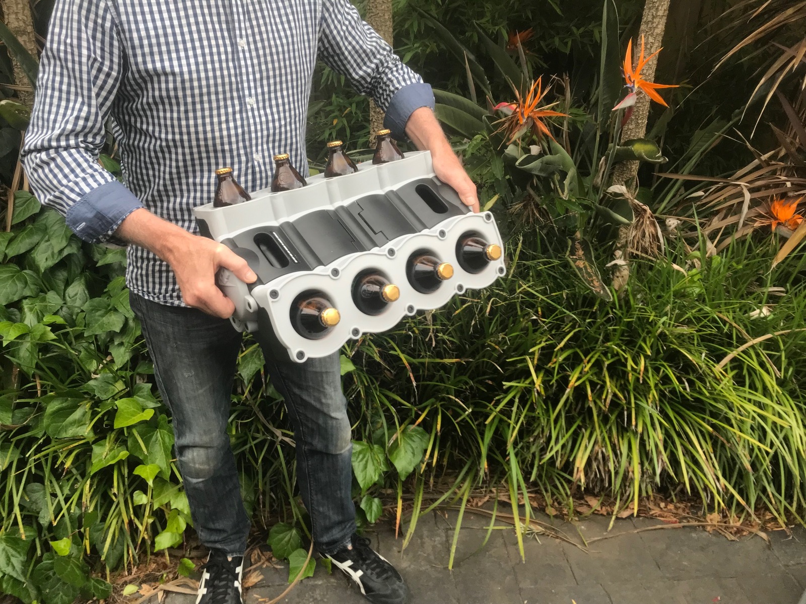 Beer Bottle V8 Engine Stubby Cooler Esky Ice Box Chest - Silverstone